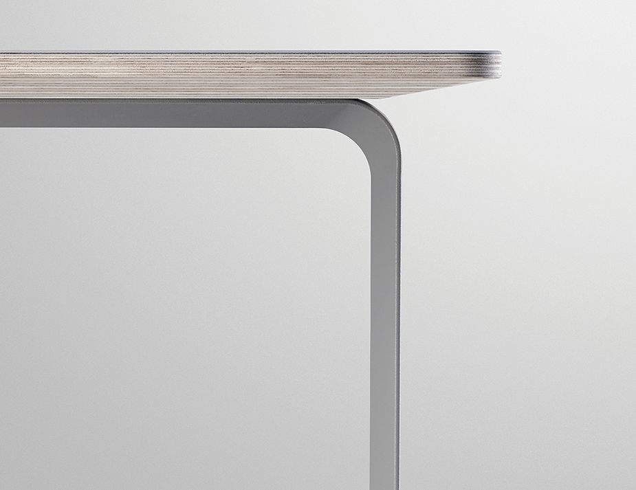Grey 70/70 Table Plywood Edge and Grey Legs by TAF Architects for Muuto
