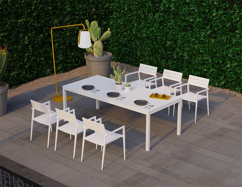 Large White Outdoor Dining Table